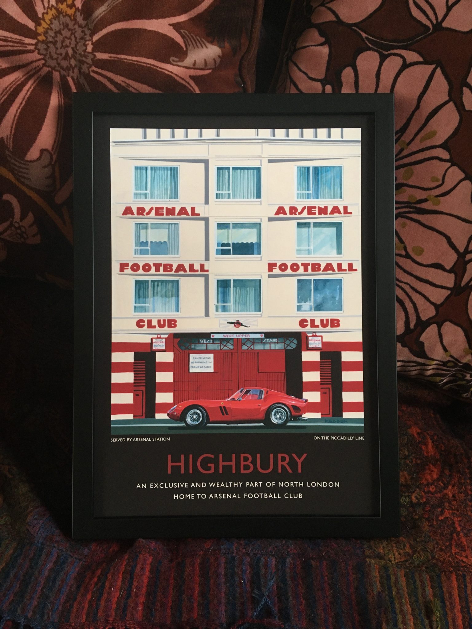 Arsenal Highbury Retro Fine Art Print - Turnstiles and Terraces